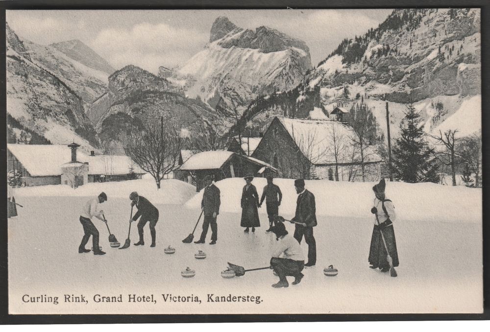 ungel., AK BE: KANDERSTEG, Curling Rink, Gr. Hotel Victoria (Gebraucht ...