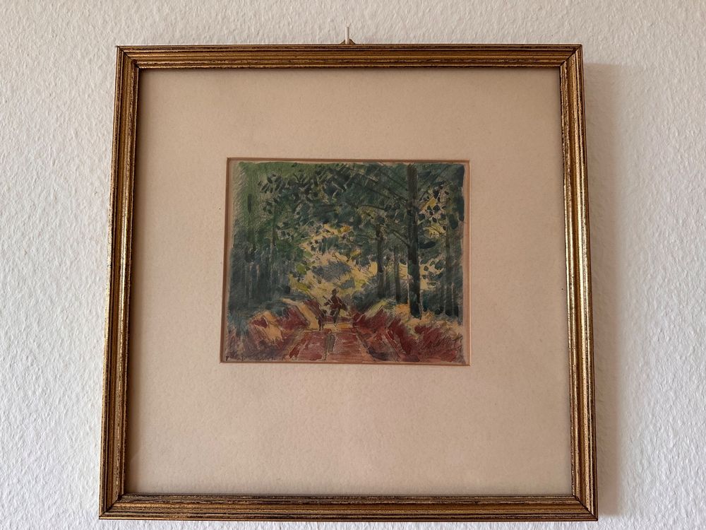 Aquarell Waldlandschaft Gemälde gerahmt signiert Künstler... | Kaufen auf Ricardo