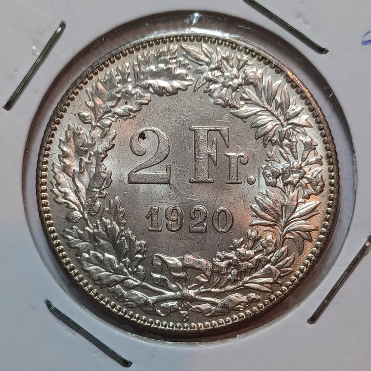 2 Franken 1920 unz (Gebraucht) in Pfäffikon ZH für CHF 40 – mit Lieferung auf Ricardo kaufen