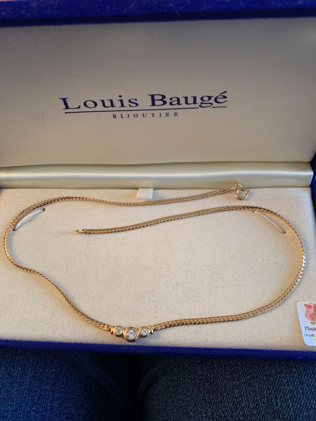Joli collier Louis Baugé plaqué or et zircon (D'occasion) à MEYRIN pour ...