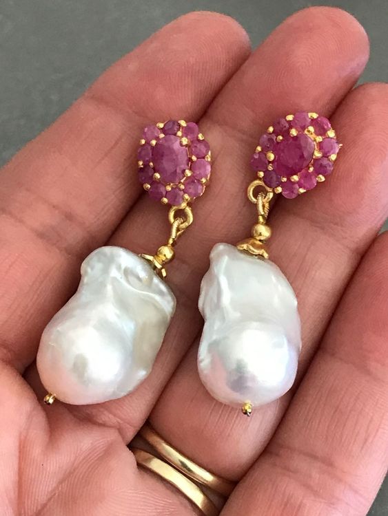 XXL RUBIN Perle Perlen BAROCK 50mm ROYAL imposant günstig! (Neu (gemäss ...