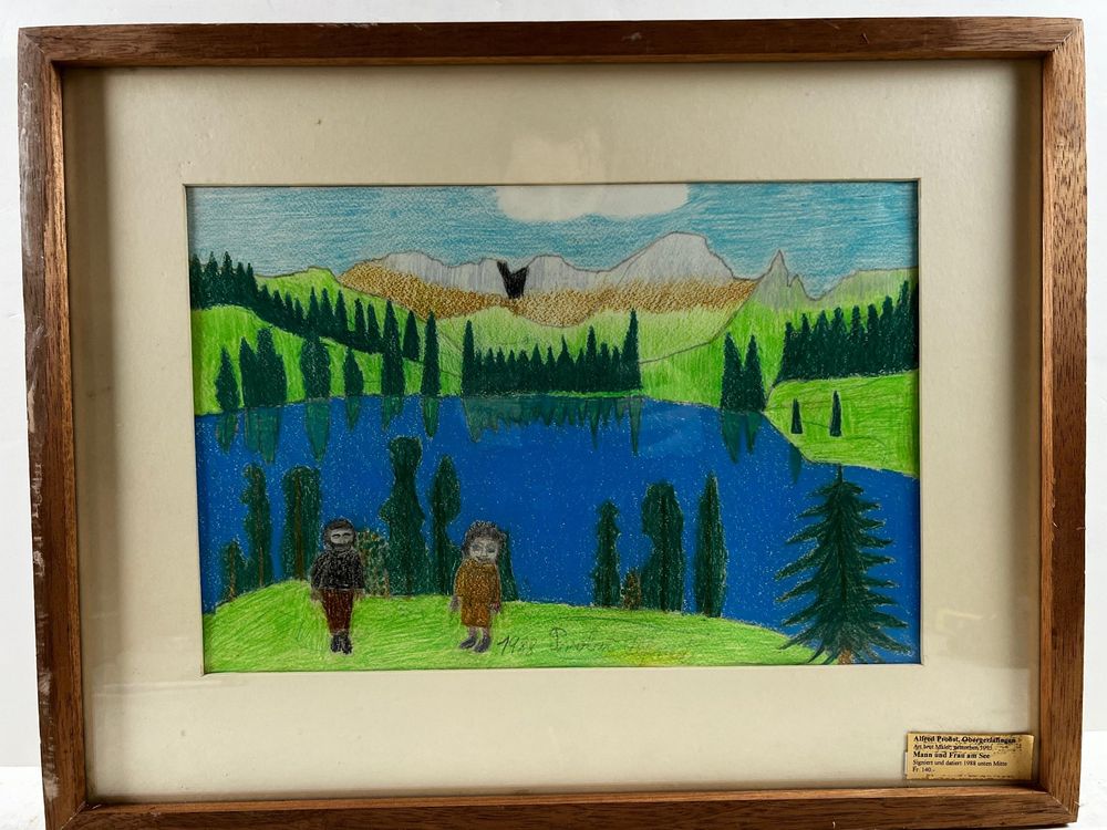 Alfred Probst (19??-1995) Art Brut Maler Handsigniert. | Kaufen auf Ricardo