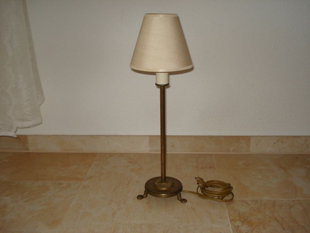 LAURA ASHLEY TISCHLAMPE AUS MESSING MIT BEIGEM LAMPENSCHIRM | Acheter ...