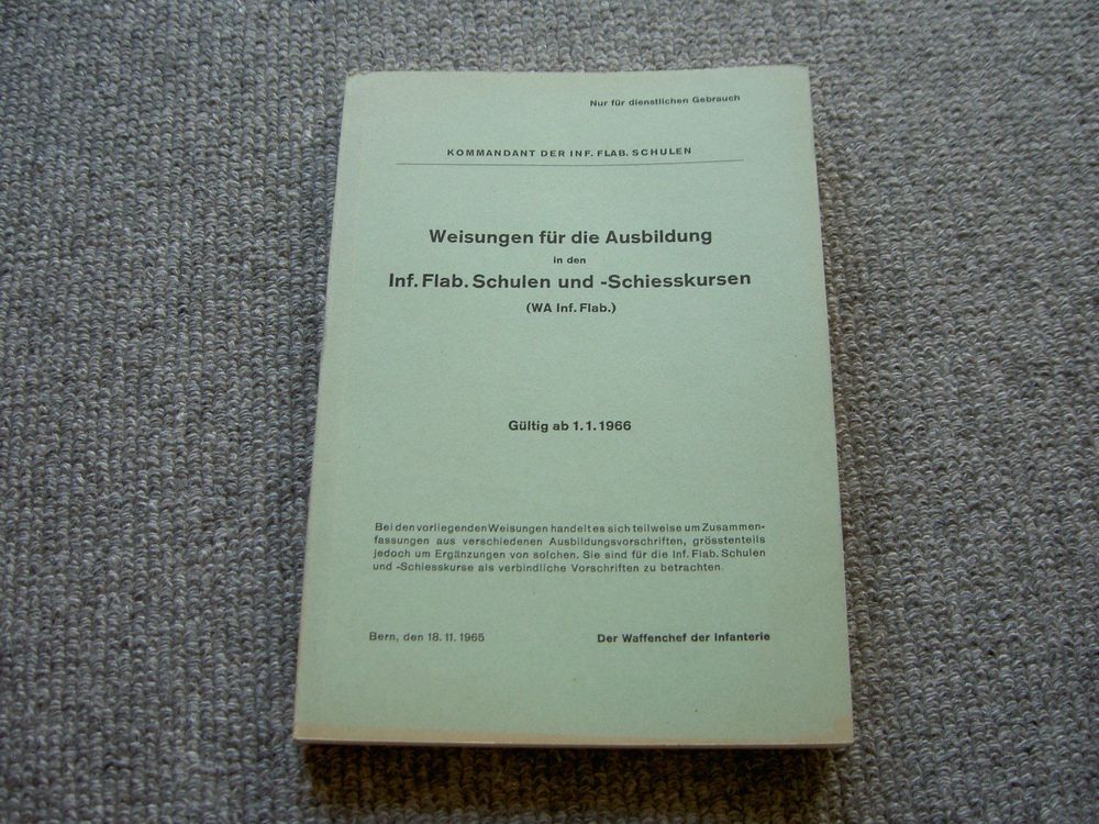 Reglement zu "20mm Flab. Kan. 54" 1966 (Gebraucht) in Schafisheim für ...