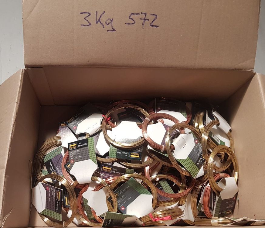 Restposten 3kg Basteldraht Messing u. Kupfer div Durchmesser (Neu und originalverpackt) in ...