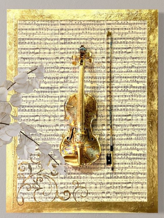 Geige Art Blattgold Blattmetall Unikat Mike Botticelli | Kaufen auf Ricardo