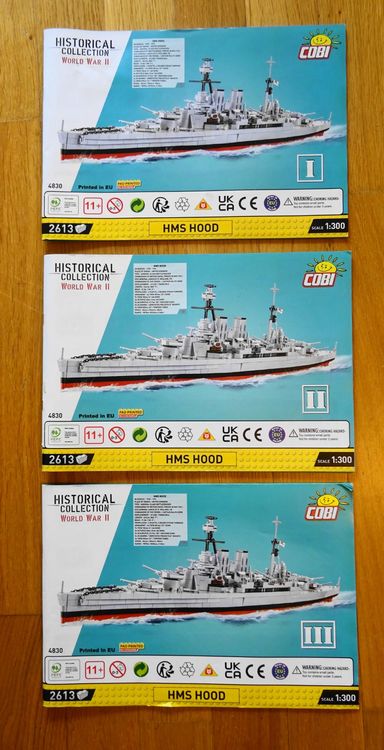 3x Gebrauchsanweisung COBI HMS Hood Kriegsschiff 4830 (Gebraucht) in ...