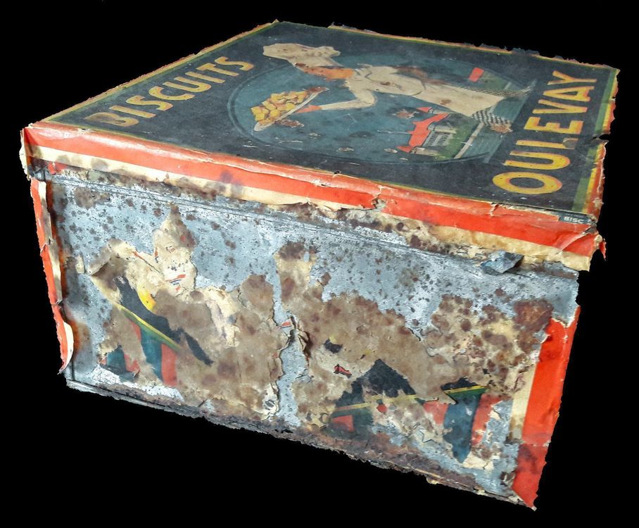 Oulevay 2 antike Blechdose Biskuitdose 2x boîtes anciennes (Gebraucht ...