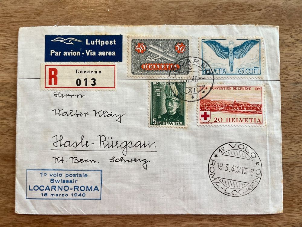 1940 RF 40.1 Vol Locarno - Roma (Gebraucht) in Sottens für CHF 2 – mit Lieferung auf Ricardo kaufen