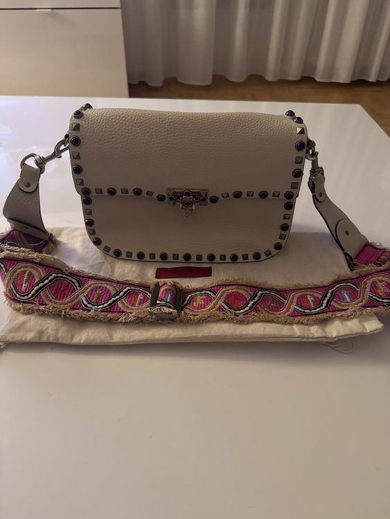 Valentino Rockstud Crossbody Bag Beige Leather (Neu (gemäss ...