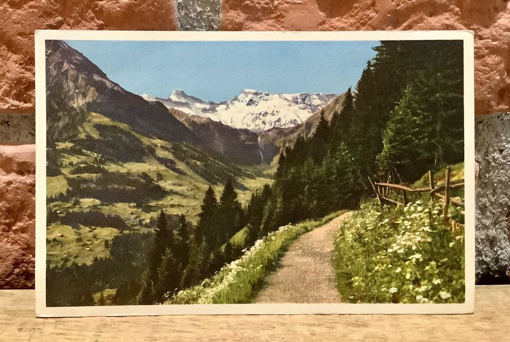 1955 - Alte AK Hörnliweg bei Adelboden - Englische BM (Gebraucht) in Root für CHF 1 – mit ...
