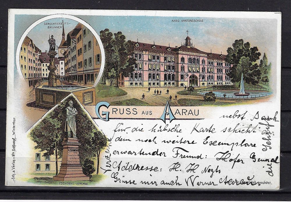 AK Aarau 1898 / Litho Gruss aus Aarau | Kaufen auf Ricardo
