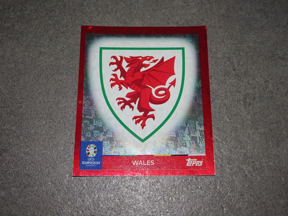 Topps Sticker Wappen, WAL 1, Topps Foil Logo, Euro / EM 2024 | Kaufen ...