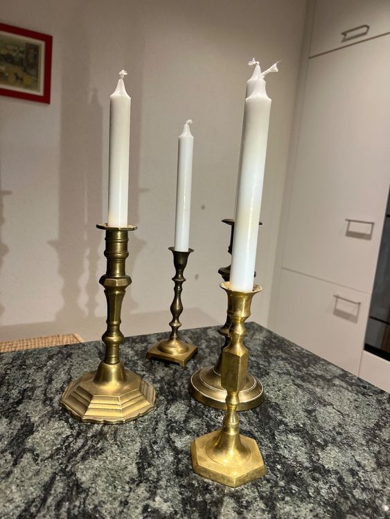4 Kerzenhalter aus Messing - massiv | Kaufen auf Ricardo