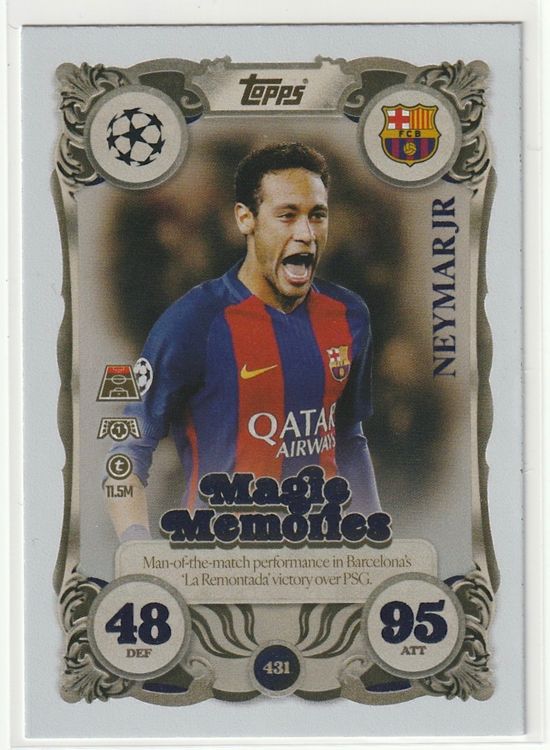 Topps Match Attax CL 2025/26 Neymar Jr. Magic Memories (Neuf (Voir ...