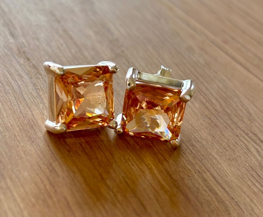 Ohrstecker Silber mit Swarovski-Steinen champ. - Wert 53.- (Neu und ...