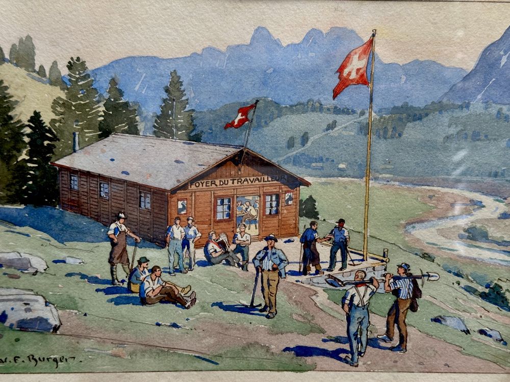 WILLY FRIEDRICH BURGER (1882-1964) Aquarelle La Jogne Suisse (Gebraucht) in Morges für CHF 255 ...