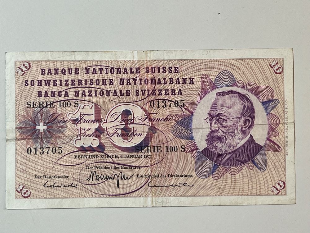 Banknote Schweiz Schweizerfranken CHF 10 Jahr 1977 | Kaufen auf Ricardo Banknote Schweiz Schweizerfranken CHF 10 Jahr 1977 | Kaufen auf Ricardo