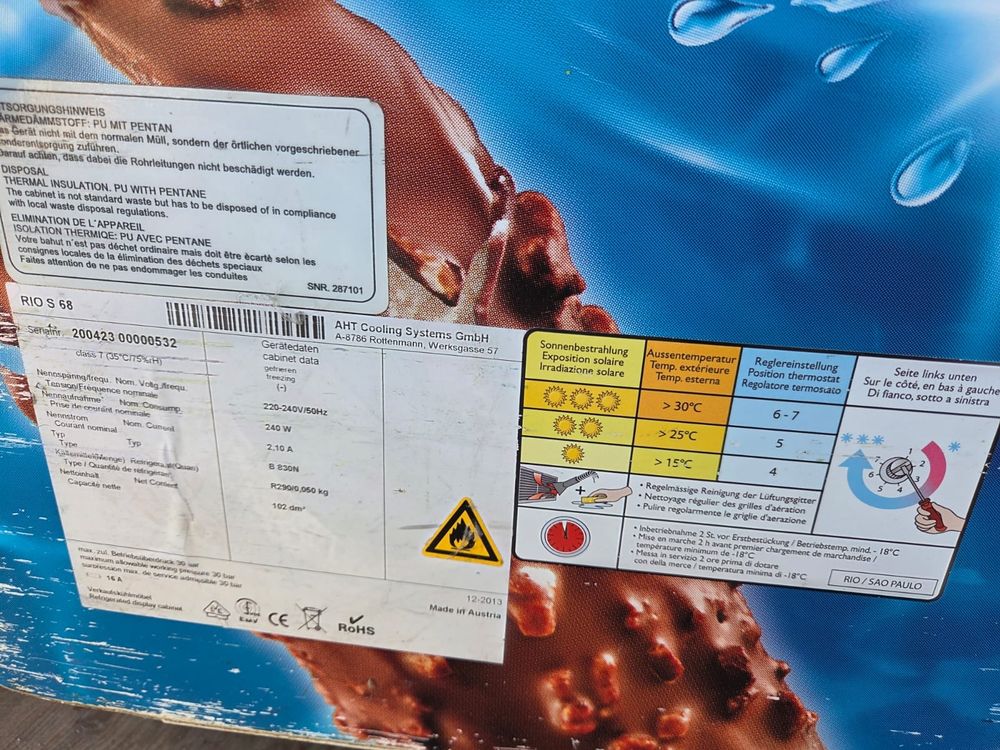 Gebrauchter Verkaufskühlschrank AHT Rio S 68, Top Zustand! (Gebraucht ...