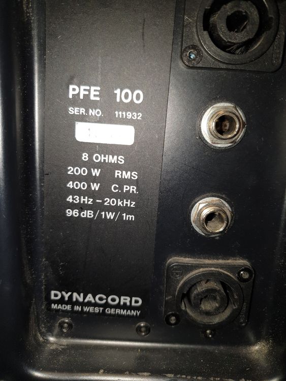 Dynacord PFE 100 Boxen Passive. Made in Germany!2 Stück. | Acheter sur Ricardo
