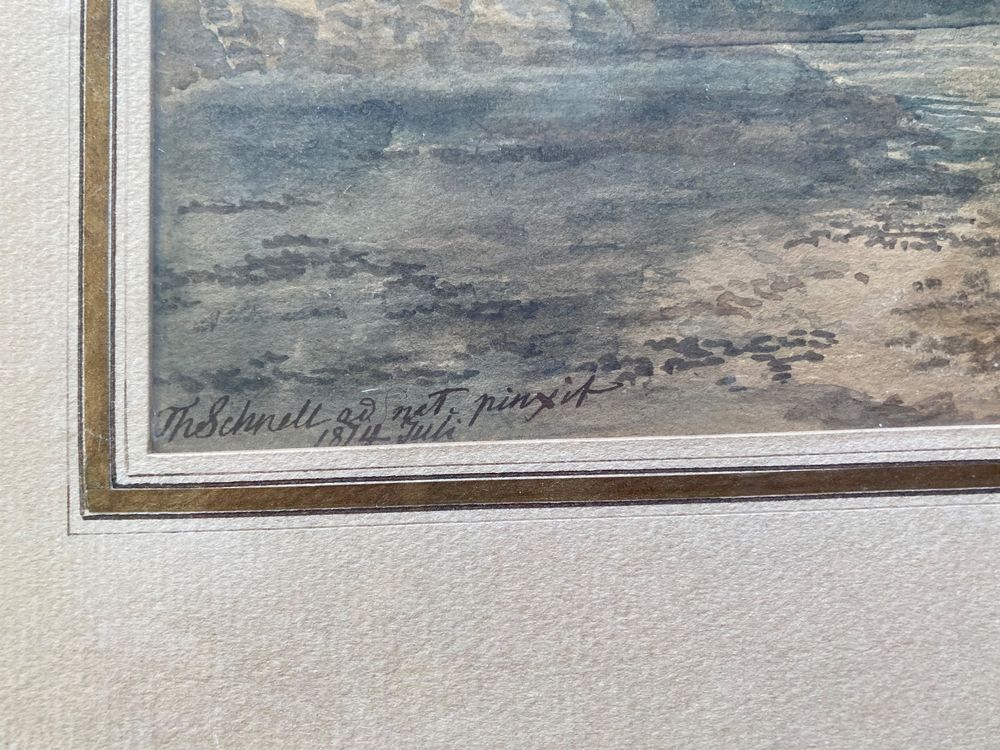 Theodor Schnell, Paysage de falaise, aquarelle 1874 | Kaufen auf Ricardo