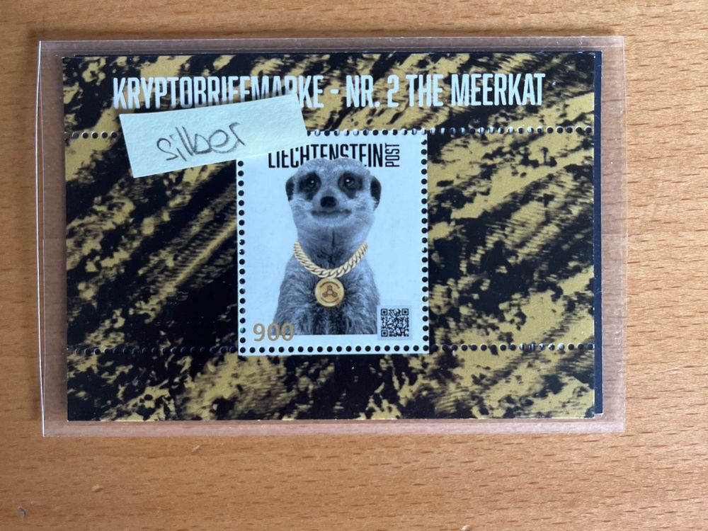 Lichtenstein Crypto Stamp Nr. 2 THE MEERKAT silber (Neu (gemäss ...