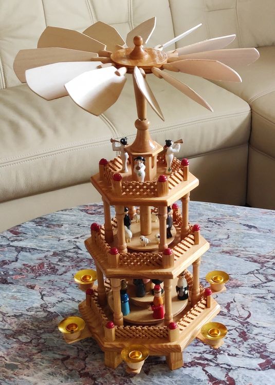 Pyramide Erzgebirge Natur-Holz Weihnachtspyramide Handarbeit | Kaufen ...