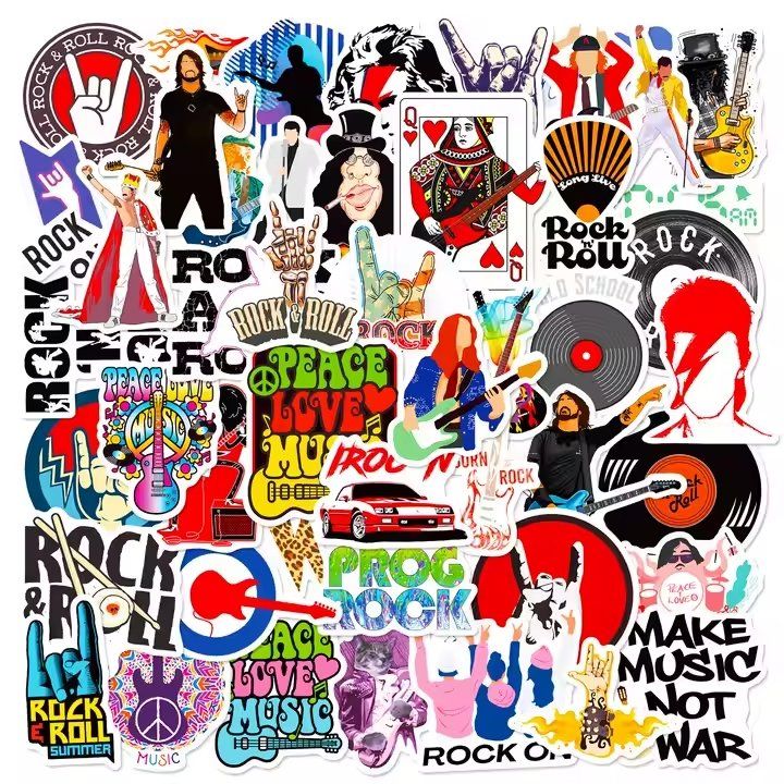50 Stk. Sticker Aufkleber - Rock & Roll Musik | Kaufen auf Ricardo