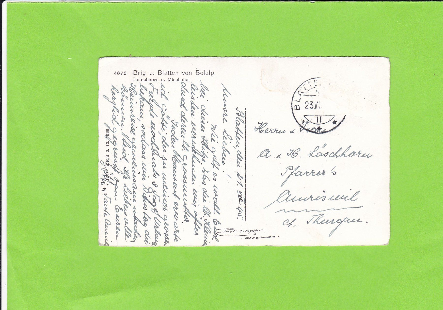 4875 Brig u. Blatten von Belalp-E. Gyger (Gebraucht) in St. Peterzell ...