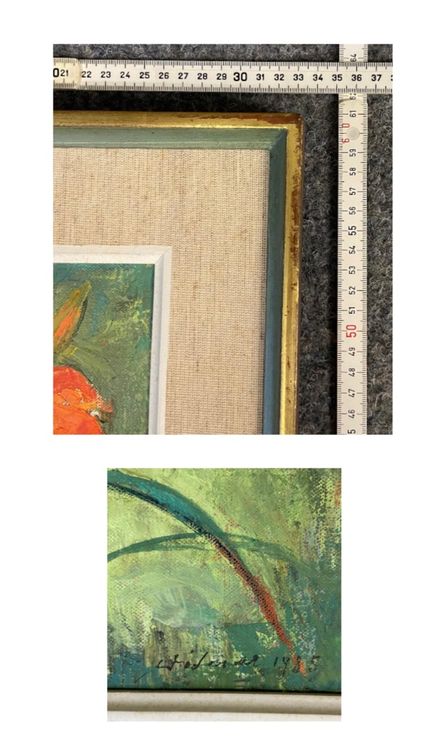 Gemälde - Max Widmer, sign./datiert 1985 - Lilie in Orange (Gebraucht ...