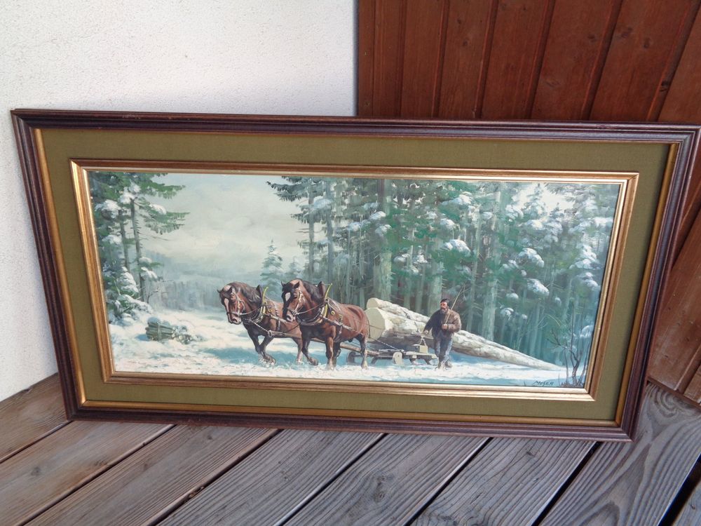 MOSER HOLZSCHLEICKER IM WINTER OELGEMÄLDE (Gebraucht) in Henggart für CHF 290 – mit Lieferung ...