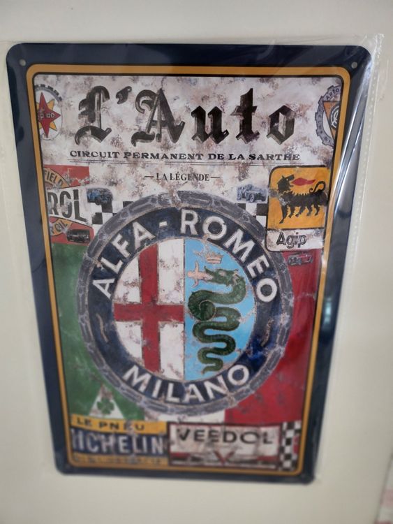Alfa Romeo Logo Blech Schild circuit de la sarthe la legend (Neu und ...