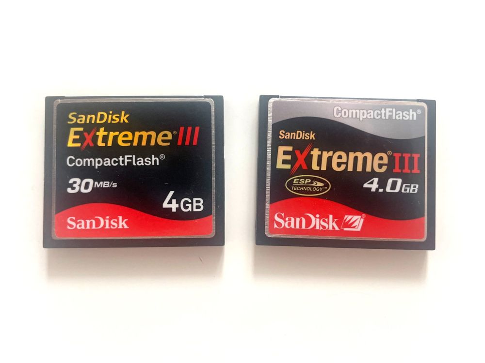 SanDisk Extreme III 4.0 GB, 2 Stück (Gebraucht) in Zürich für CHF 10 – mit Lieferung auf Ricardo ...