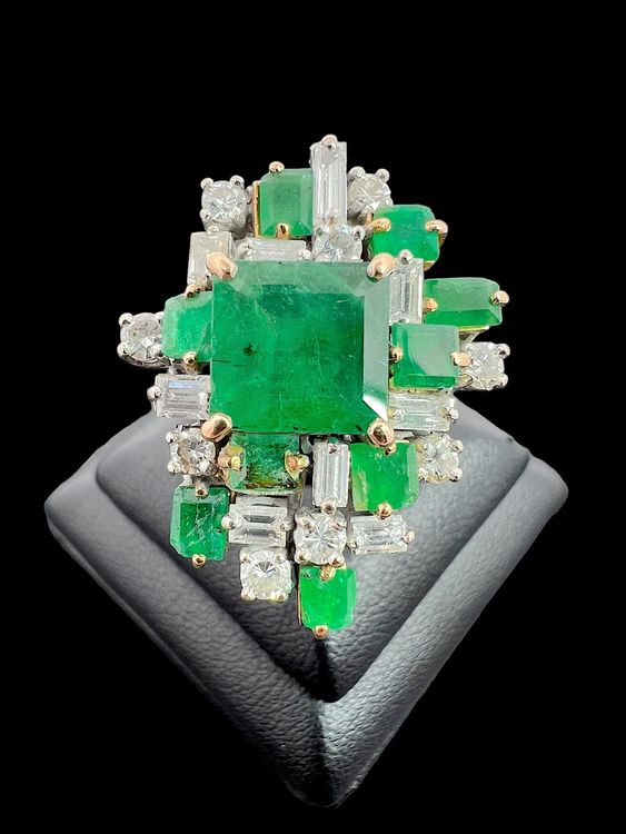 Smaragde 2.8c + Diamanten 1.2c Ring 14k Grösse 52-58 *S936 | Kaufen auf ...