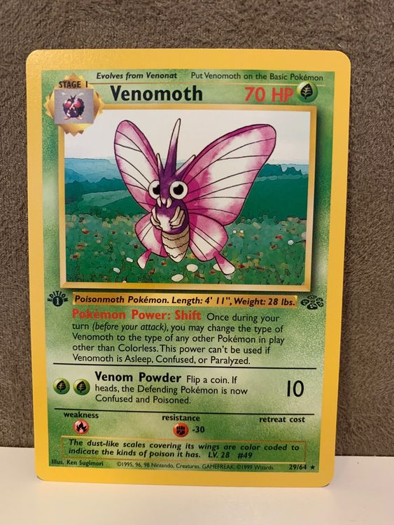 29/64 *1.Edition Venomoth Omot Rare ENG Pokemon Jungle | Kaufen auf Ricardo