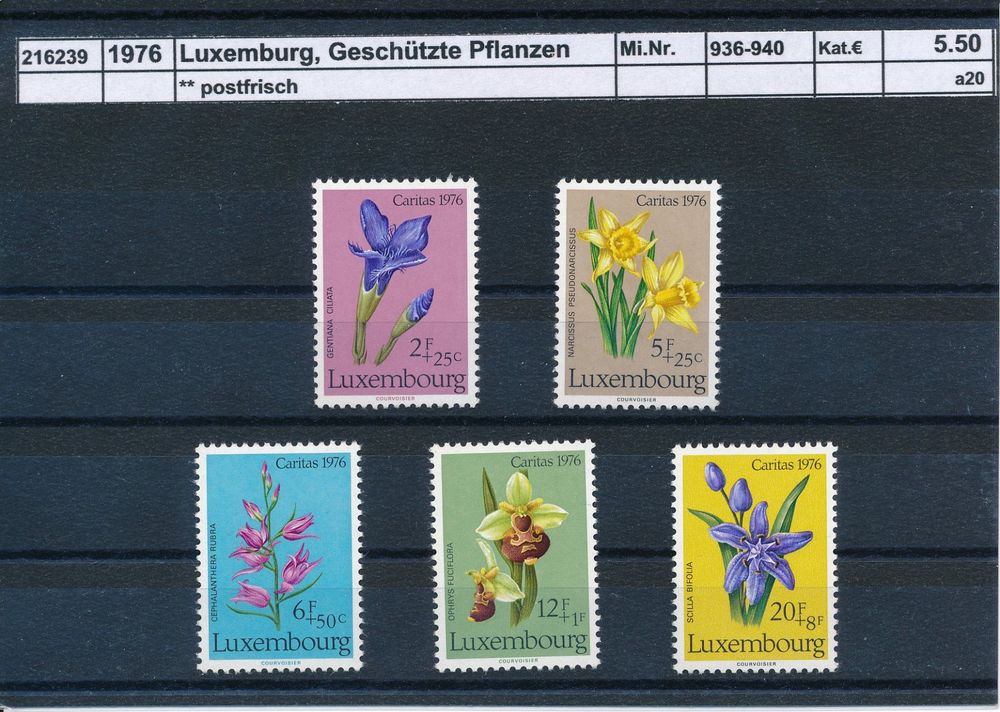 1976 Luxemburg, "Geschützte Pflanzen" (Neu (gemäss Beschreibung)) in Winterthur für CHF 1 – mit ...