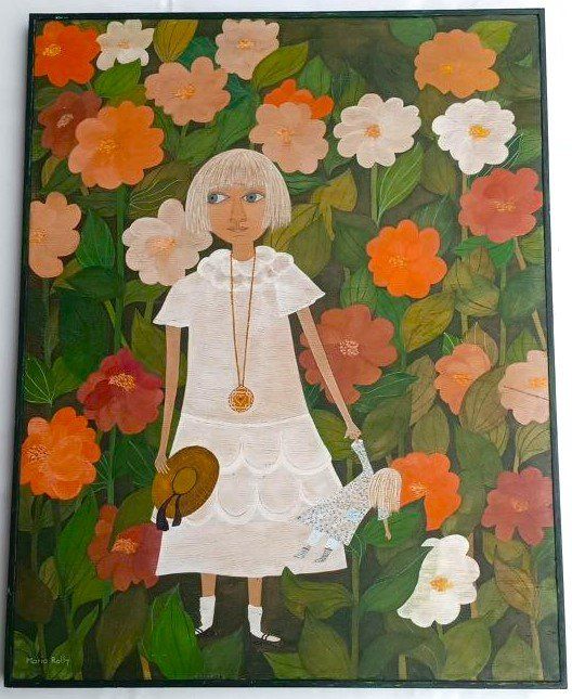 Maria Rolly "Lost in the Zinneas" Tempera auf Holz (Gebraucht) in ...