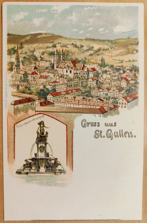 Schöne LITHO Gruss aus St. Gallen um 1900 (Gebraucht) in St. Erhard für CHF 8.5 – mit Lieferung ...