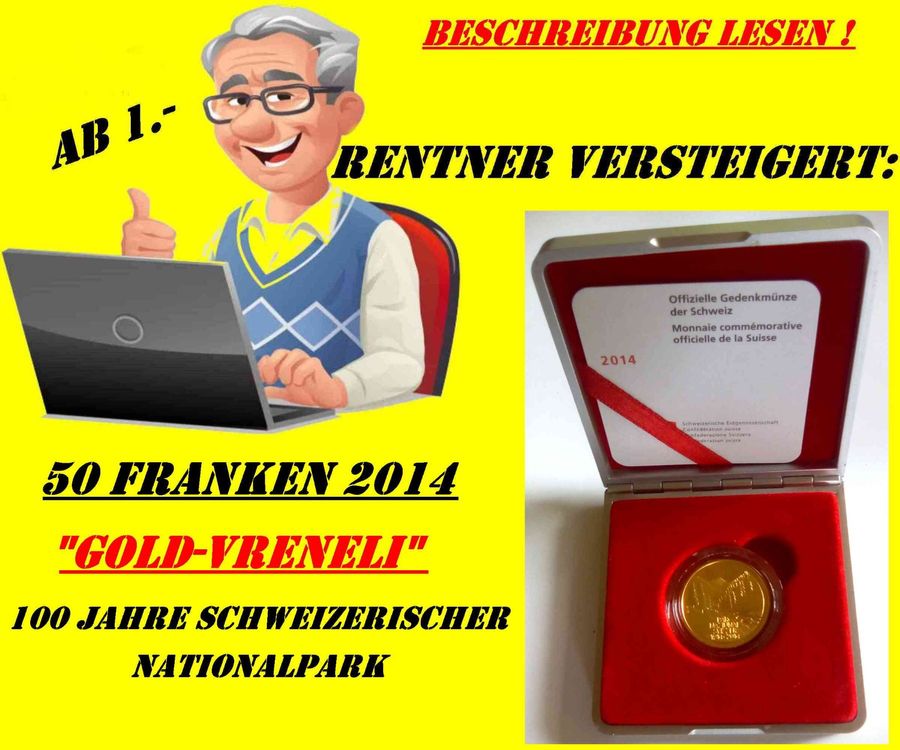 50 Franken 2014 - "Gold-Vreneli" - 100 Jahre CH-Nationalpark | Kaufen ...