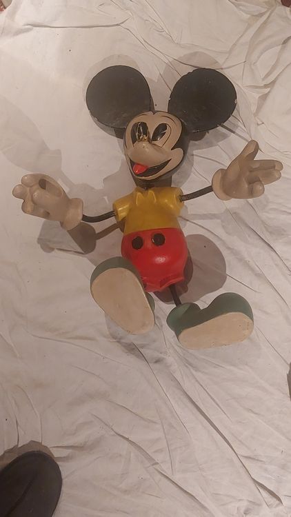 Vintage Mickey Mouse Figur, 58cm gross, Rarität! Gips Draht (Defekt) in ...