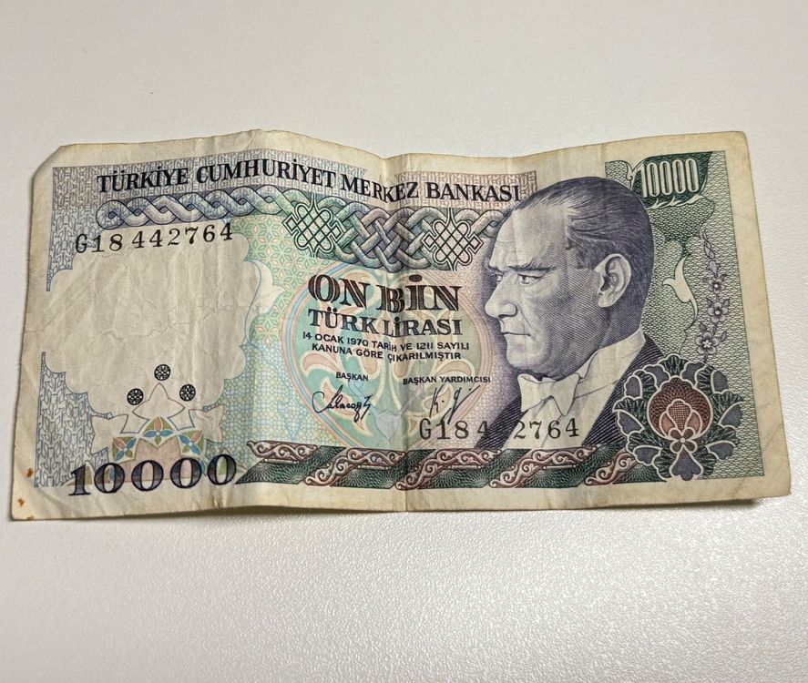 Ancien billet de 10000 livres turques (D'occasion) à Denges pour CHF 1 ...