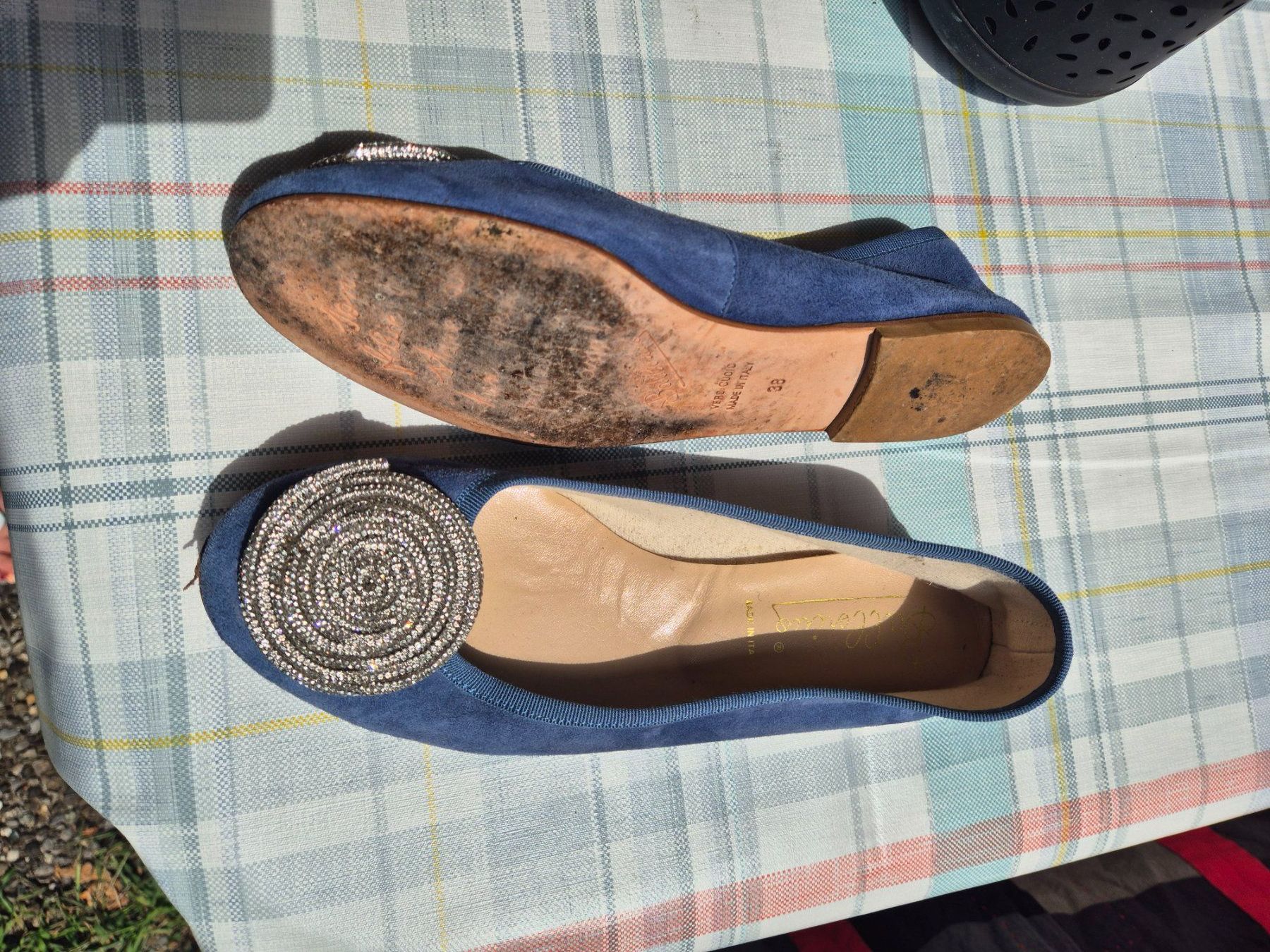 Ballerines Accademia en daim bleu avec strass, Taille 38 (D'occasion) à ...