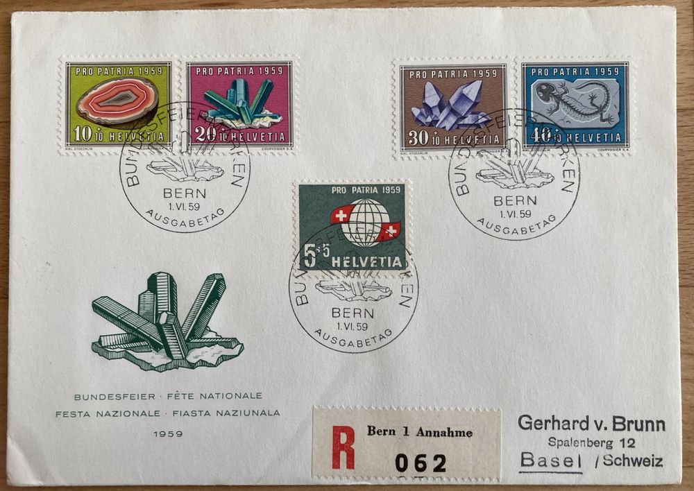 R-FDC Pro Patria 1959 illustriert, SBK 35 Fr. | Kaufen auf Ricardo