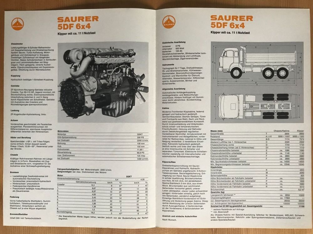 Saurer Prospekt Saurer 5DF 6x4 Kipper (Neu (gemäss Beschreibung)) in ...