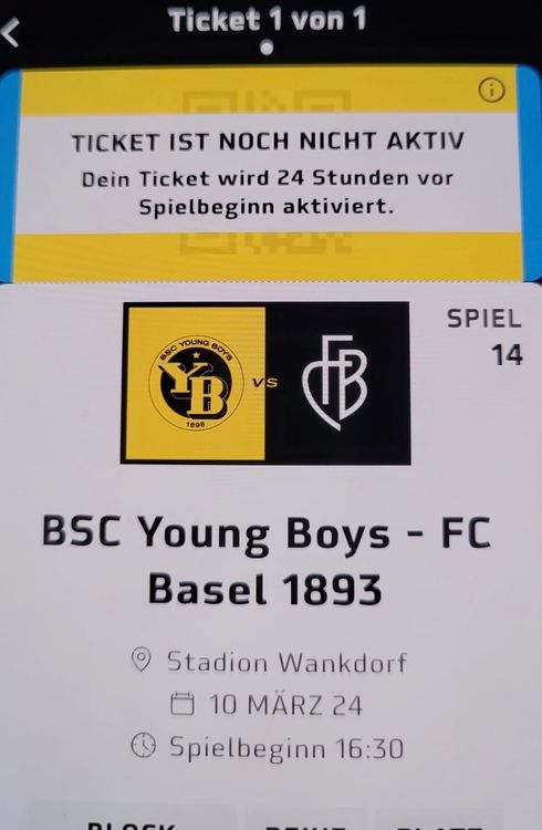 YB Ticket | Kaufen auf Ricardo