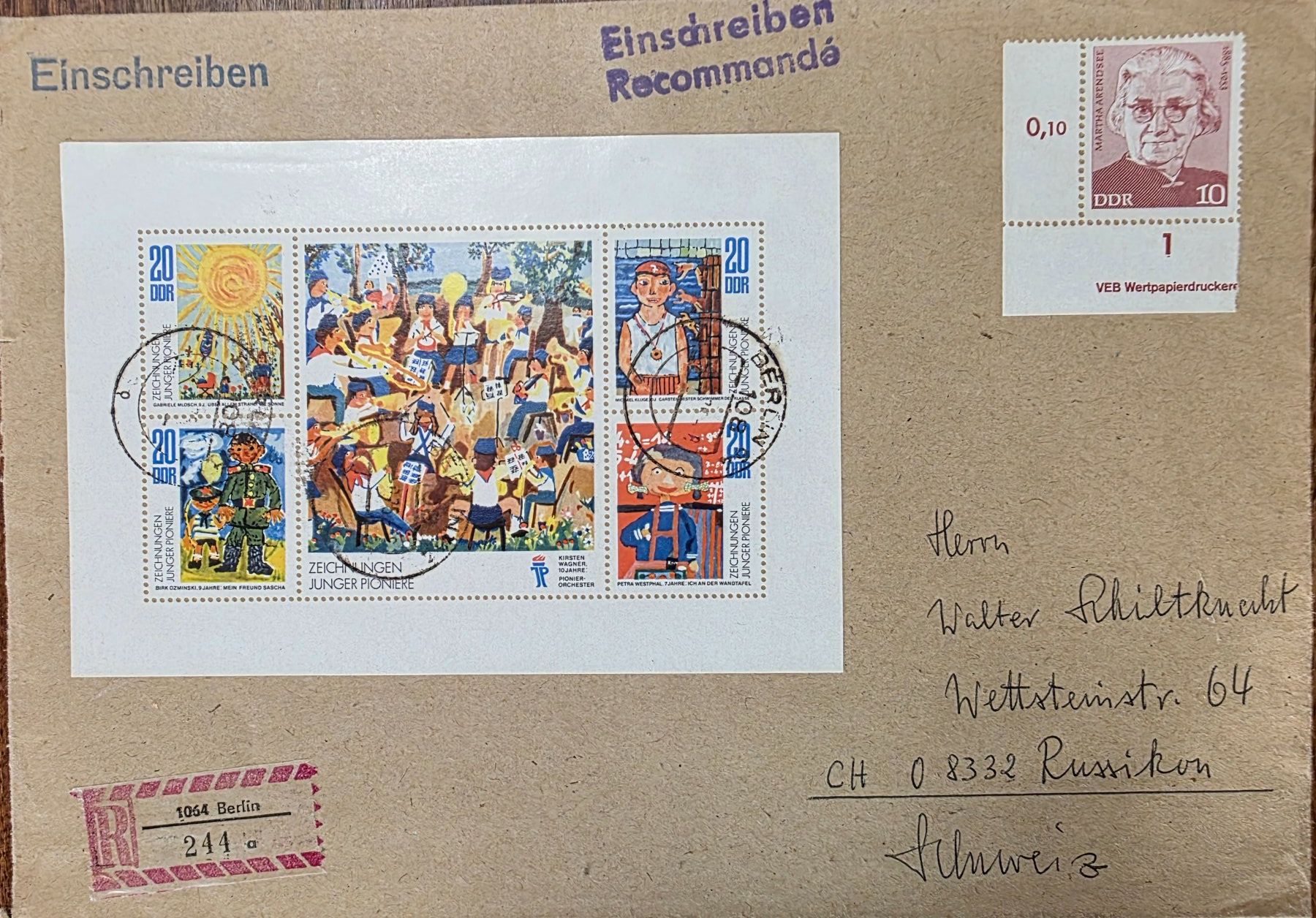 DDR Brief mit Blocco 15.12.1975 reiste in die Schweiz (Gebraucht) in ...