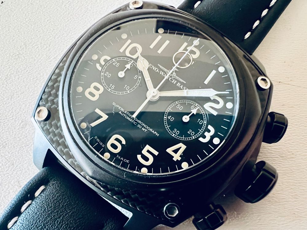 ZENO Pilot Bi-Compax Automatic Chrono, PVD&Carbon, OVP2200.- (Neu und ...