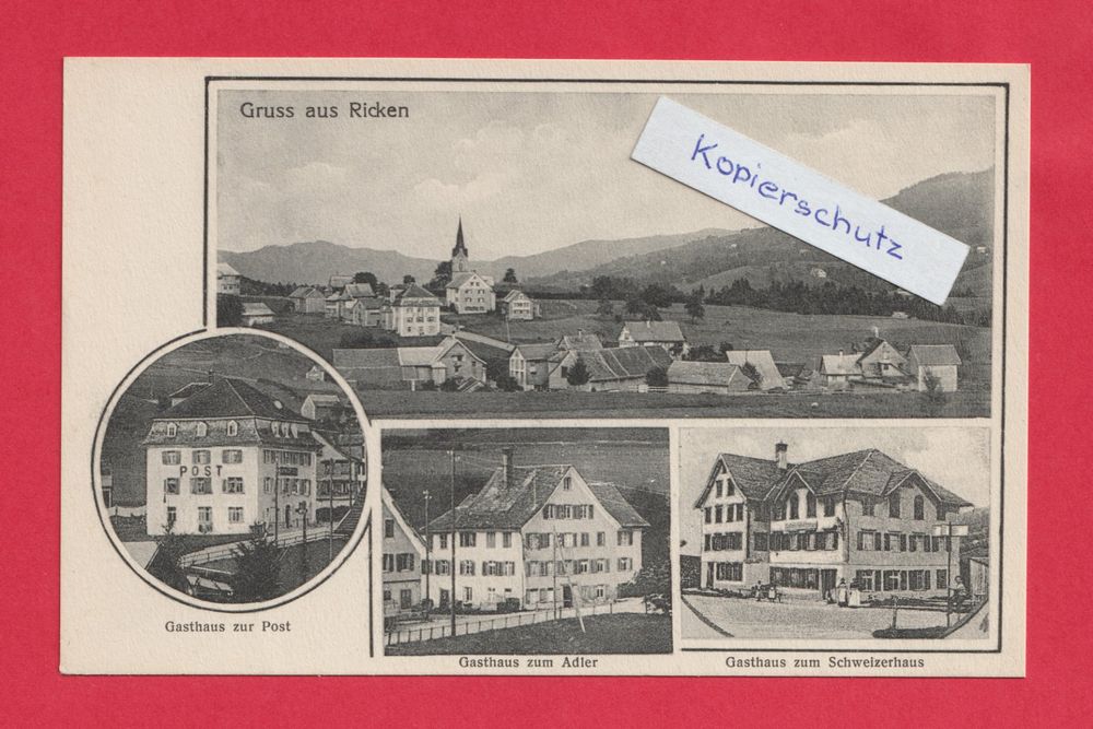Ricken (SG) Pass Gommiswald-Wattwil 4-Bild Lichtdruck (Gebraucht) in ...