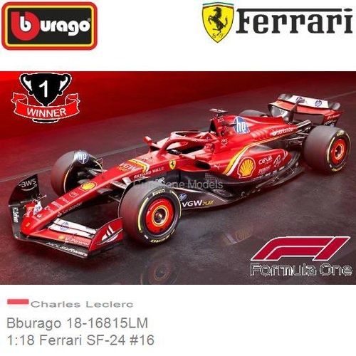 FERRARI SF-24 #16 LECLERC F1 1:18 BBURAGO (Neu und originalverpackt) in Suhr für CHF 110 – mit ...