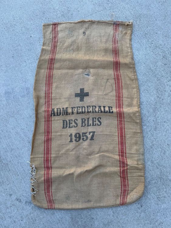 Alter Jutesack ADM.FEDERALE DES BLES 1957 CHF Sammler (Defekt) in ...